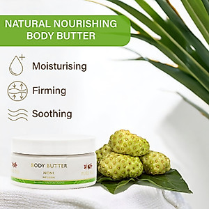 PURE FIJI Body Butter - Moisturizer Body Butter Cream - Face Cream and Body Lotion for Dry Skin with Natural Oils & Vitamin E, Body Butter For Women for Men,Noni, 8oz