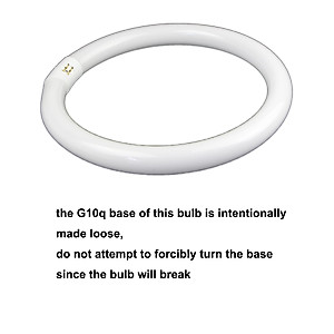 CHKADAWA FC12T9/CW 32W Cool White Round Fluorescent Light Bulb, 12 Inch T9 32 Watts Circular Bulbs, 12'' FCL 32 Circline Bulb 4100K 841, G10q 4 Pin Prong Base, 2 Pack