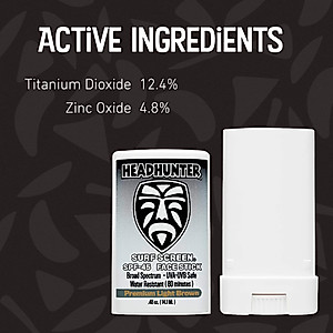 Headhunter Sunscreen Face Stick SPF 45, Waterproof Surf Sunblock for Waterman, Water-Resistant Facial Sunscreen for Ultra-Sport Protection and Solar Defense (80 min), Tinted Light Brown (1 pack)