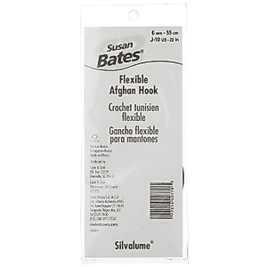 Silvalume Aluminum Flexible Afghan Crochet Hook 22", Size J10/6mm