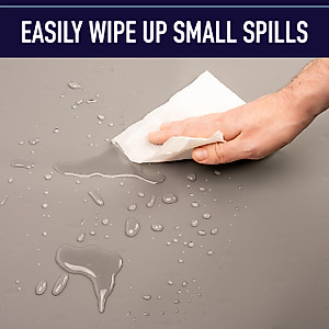 Leash Boss Dog Food Mat for Food and Water Bowls, Waterproof Silicone Pet Feeding Tray with Tall Raised Edges, Cat & Dog Placemat, Grey, 30 x 22 XXL