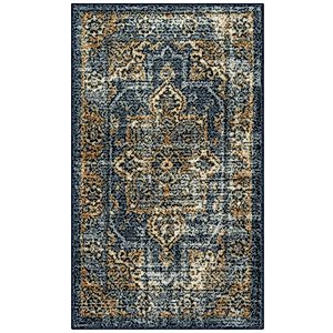 Maples Rugs Ava Traditional Tapestry Kitchen Rugs Non Skid Accent Area Carpet [Made in USA], Persian Gold, 1'8 x 2'10