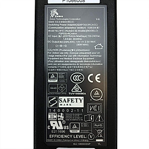 Zebra AC Power Supply Adapter 12V 2.5A for ZQ610 ZQ620 ZQ630 Label Printers with Power Cord