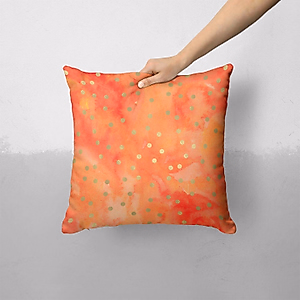 iiRov Green Polka Dots Over Water Colored Fire - Custom Decorative Home Decor Indoor or Outdoor Throw Pillow Cover for Sofa, Bed or Couch Cushion (Pillow CASE Cover ONLY)