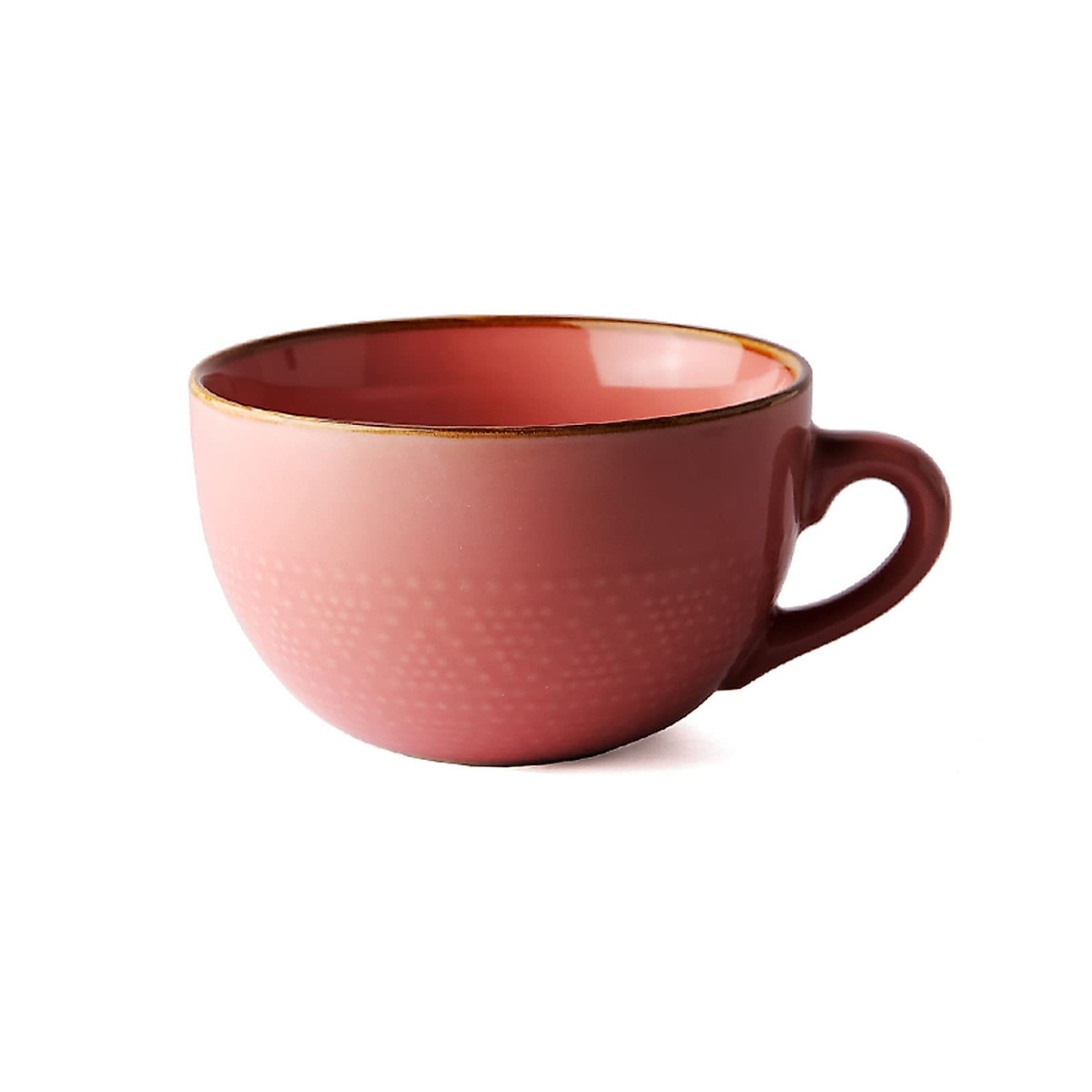 EISTEE Cereal Bowl,soup bowl,tea bowl,Large Soup Cup Ceramic Breakfast Bowl with Handle, 700ml Cereal Soup Bowl, Pumpkin Soup and Salad. Dishwasher, Microwave and Oven are Safe.-red (Color : Red)