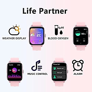 DXPICR [2 Watches] Smart Watch(Call Receive/Dial), Full Touch Screen SmartWatch for Android and iOS Phones Compatible Fitness Tracker with Heart Rate,Sleep,Blood Oxygen,Step Counter