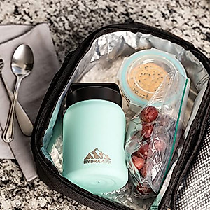 Hydrapeak 18oz Insulated Food Jar, Kids Thermos for Hot Food | Leak Proof Stainless Steel Soup Thermos Lunch Box for Kids | 10 Hours Hot : 16 Hours Cold Vacuum Insulated Food containers (Black)