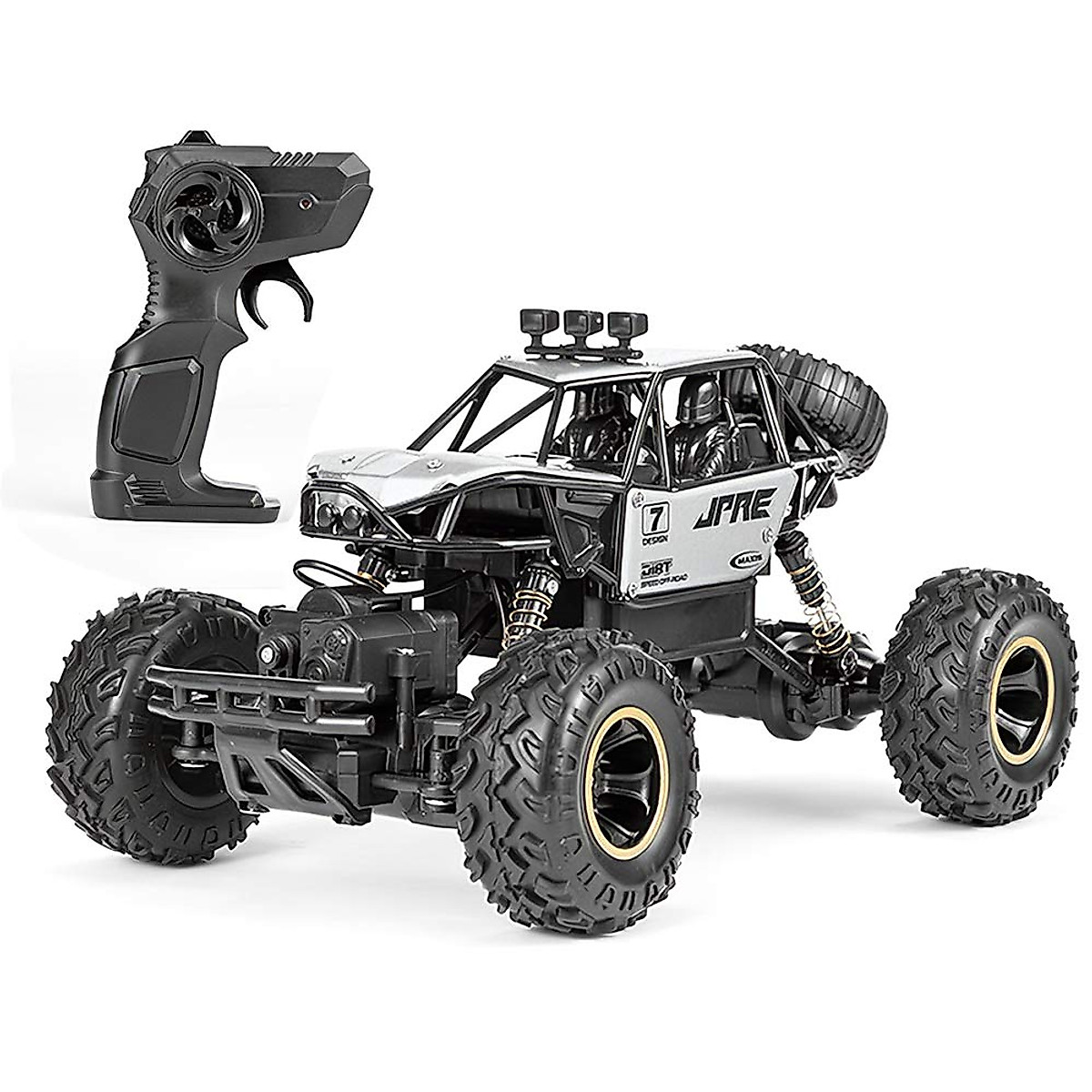 GoolRC 1/16 Alloy RC Car, 2.4GHz Remote Control Buggy, 4WD Off-Road Rock Crawler, 15km/h High Speed Climbling Truck Car RTR for Kids (Silver)