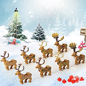 Sawaruita Christmas Reindeer Figures Animals Building Blocks Model Brick Set Accessories Decorations, Christmas Tree Ornaments Toys Compatible with Major Brand
