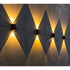 ASLIDECOR Solar Wall Lights UP and Down,Warm White Fence Lighting Waterproof Deck Step Light for Arbor Patio Yard