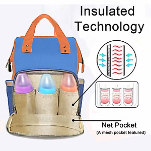 Custom Colourful Diaper Bag Backpack for Baby Girl Boy, Personalized Name Mommy Bags Baby Monogrammed Diaper Bags, Waterproof Nappy Travel Daypack for Dad Mom Gifts