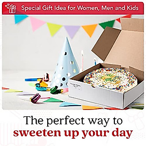 David's Cookies Vanilla Birthday Cake 7"- Premium Fresh Ingredients - Surprise Your Friend and Family With Our Vanilla and Raspberry Flavor Birthday Cake Dessert