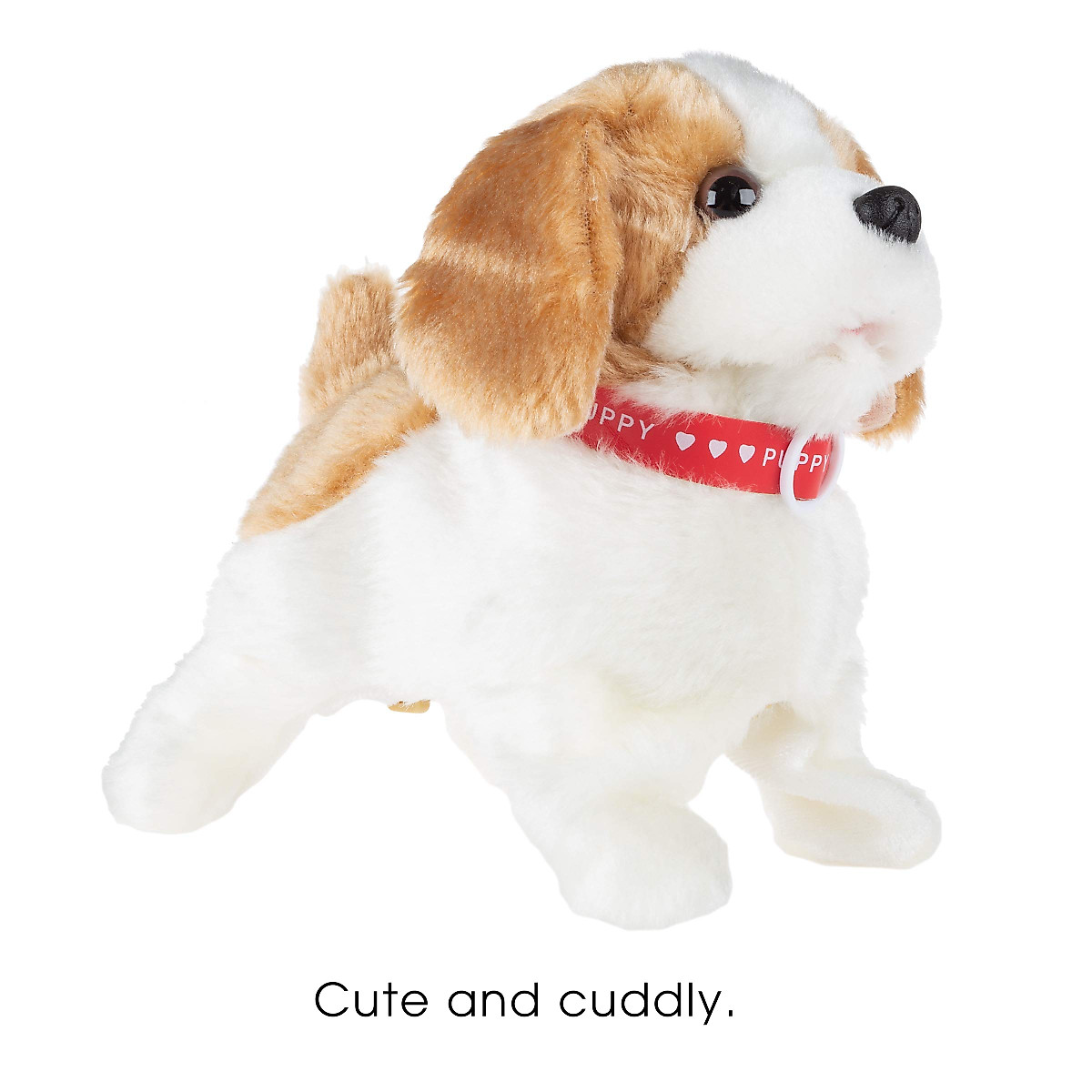Happy Trails Interactive Plush Puppy Toy– Battery Operated Dog That Walks, Barks and Does Back Flips, Soft and Snuggly Fur, Stuffed Animal Robot , Brown