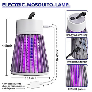 Bug Zapper Electric UV Insect Catcher Killer for Flies Fly Trap Lamp Mosquitoes,Gnats & Other Small to Large Flying Pests for Home, Kitchen,Garden,Patio,Camping & More with Plug (White)