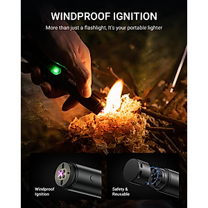 XCOOL 3-in-1 Powerful Flashlight with Arc Lighter and Door Alarm, USB C Charging Flashlights High Lumens Rechargeable, Super Bright Flashlight for Emergency, Camping, Home(1 Pack)