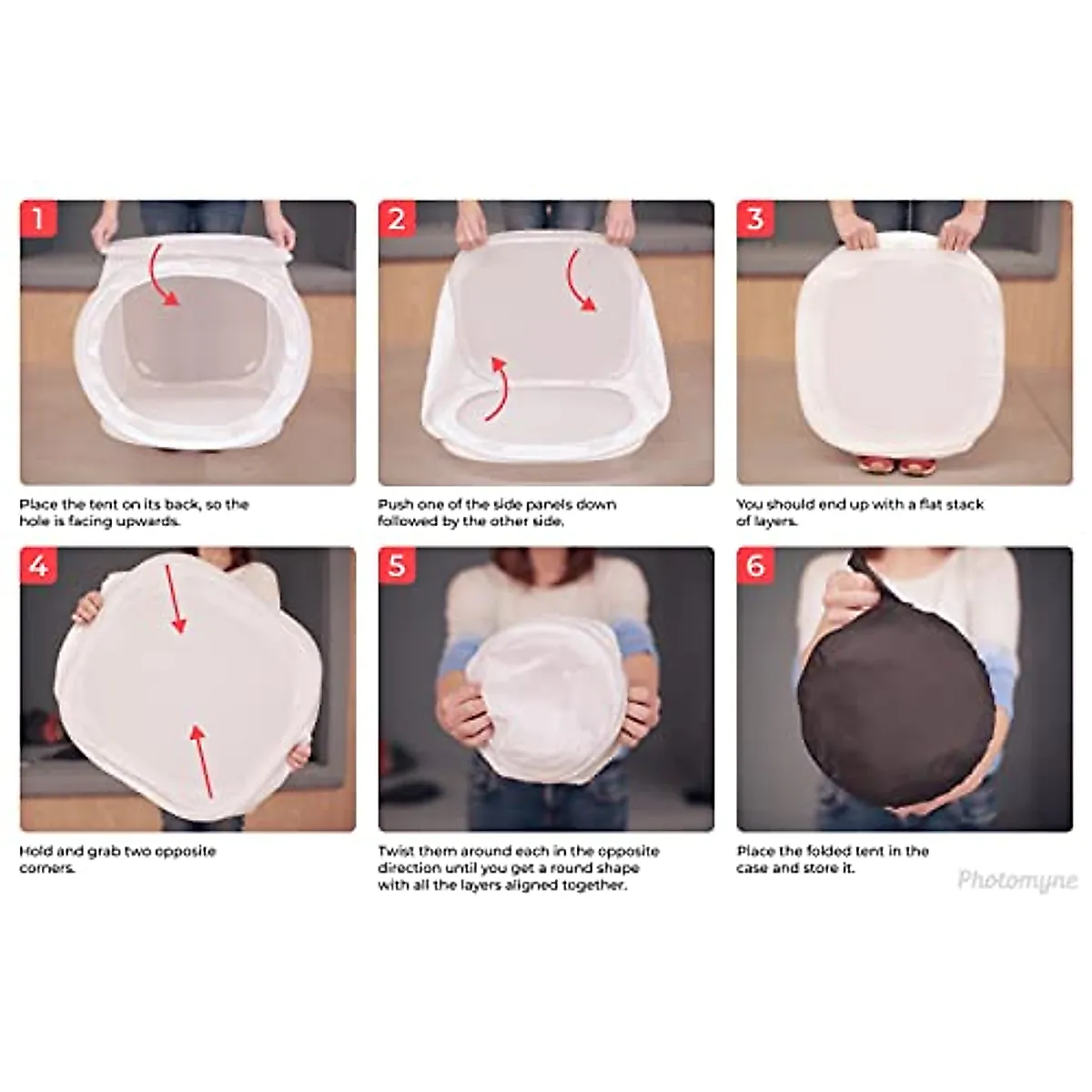 Photomyne Professional Photo Studio Shooting Tent | Photo Light Tent | Photo Light Box | Light Cube Diffusion - White (19X19 inch)