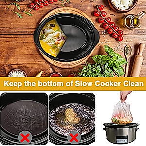 Slow Cooker Liners - Crock Pot Liners Silicone Insert Divider 3 IN 1, For 8 Quart Oval Slow Cookers, Reusable Silicone Slow Cooker Liner For Crock Pot Divider Insert, Dishwasher Safe BPA Free,8QT