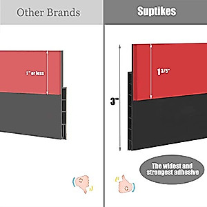 Upgraded Door Draft Stopper for Large Gap,Widened Door Sweep Seal Gap Up to 1-2/5" for Interior, Exterior and Garage Doors- Keeping Draft,Dust, Noise, Unwanted Light and Pests Out, 3" W x 37" L,Black