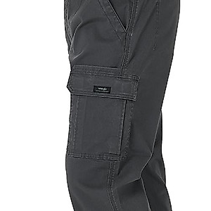 Wrangler Authentics Men's Relaxed Fit Stretch Cargo Pant, Anthracite Twill, 34W x 30L