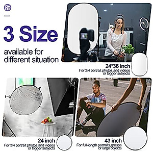 EMART 24'' x 36'' (60 x 90cm) Light Reflectors 5-in-1 Photo Collapsible Photography Reflector Large Oval Portable Collapsible Light Reflector Photography Panel for Studio Video