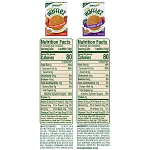 Sprout Organic Baby Food, Stage 4 Toddler Snacks, Blueberry Apple and Apple Cinnamon Wafflez Variety Pack, Single Serve Waffles (20 Count)