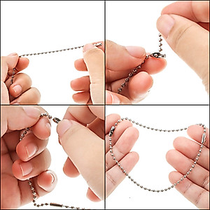 WILLBOND 150 Pieces Shower Curtain Hooks Bathroom Shower Curtain Rings Chain Keychain Ball Key Rings, 6 Inch (Silver)