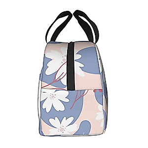 Lunch Bag Abstract Floral Insulated Lunch Box Teen School Reusable Bags Meal Portable Container Tote For Boys Girls Travel Work Picnic Boxes