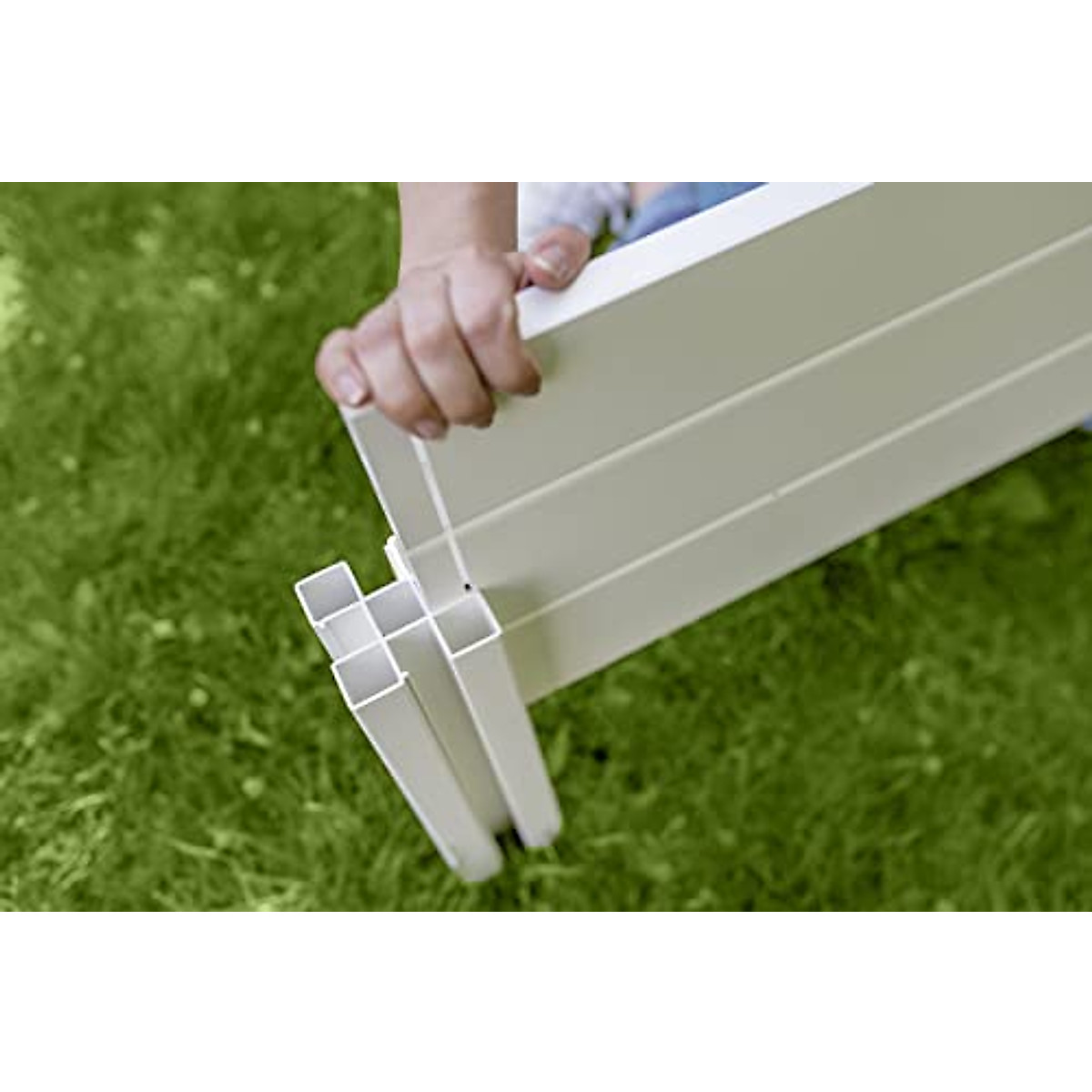 Vita Classic 4'X4'x11 Vinyl Raised, White VT17108 x 4ft Modular Garden Bed, 11" H