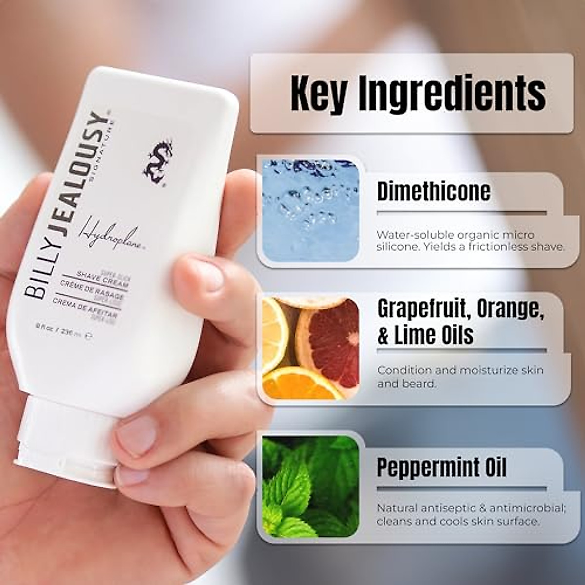 Billy Jealousy Hydroplane Super Slick Shave Cream, 8 Fl Oz (Pack of 1)