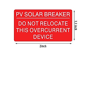 CDXHOME 50PCS Premium Solar Breaker Label Pack - 2" x 1.1" Overcurrent Device Stickers - UV Resistant Vinyl for Outdoor Use - NEC Standard Compliant