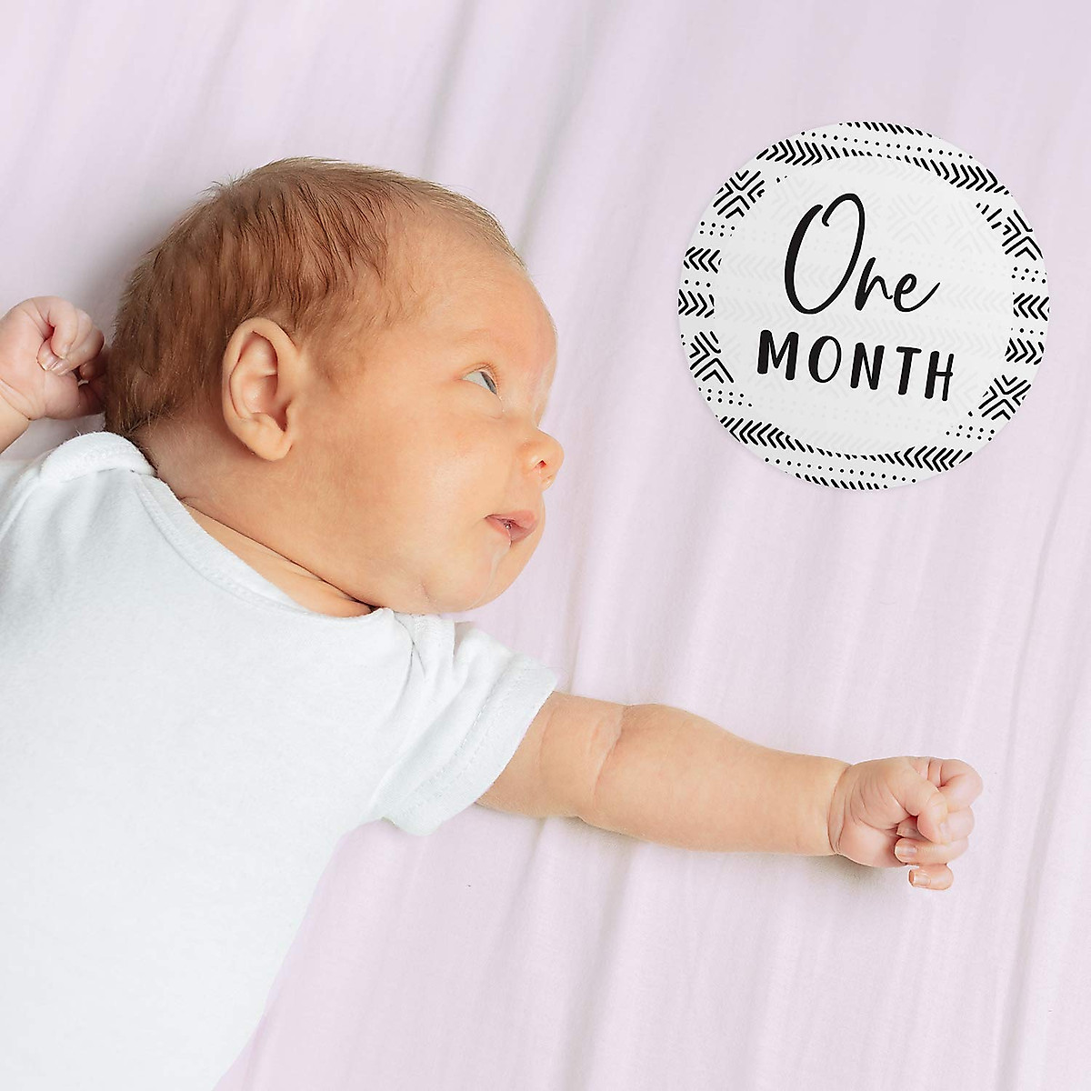Baby Milestone Signs/Black and White Monthly Milestones/Geometric Infant Photo Prop