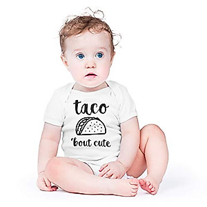 AW Fashions Taco 'Bout Cute - Funny Lil Adorable Tacos Mexican Food Lover - Cute One-Piece Infant Baby Bodysuit (Newborn, White)