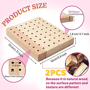 Qfeley 2 Pack Wooden Cake Pop Stand Display 56 Holes Wood Lollipop Holder Stand Decorative Candy or Sucker Stand for Dessert Table of Wedding,Birthday Party,Baby Showers,Fit 4mm Lollipop Sticks