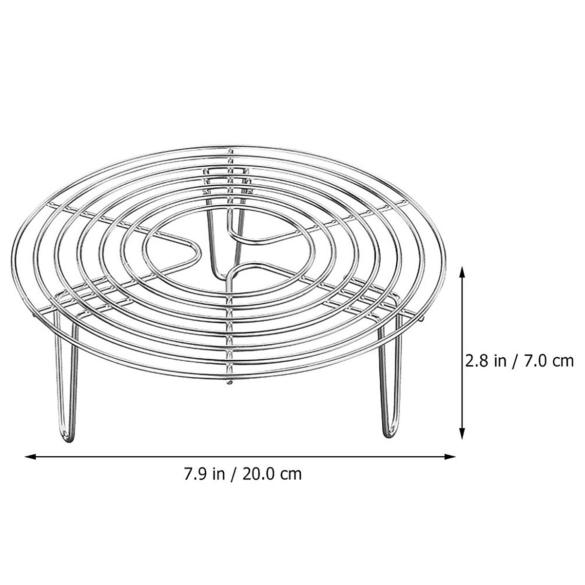 Cabilock Round Cooking Rack Stainless Steel Steamer Rack Grilling Rack Canning Rack Cooling Rack for Baking Canning Cooking 7.9x2.8 inch