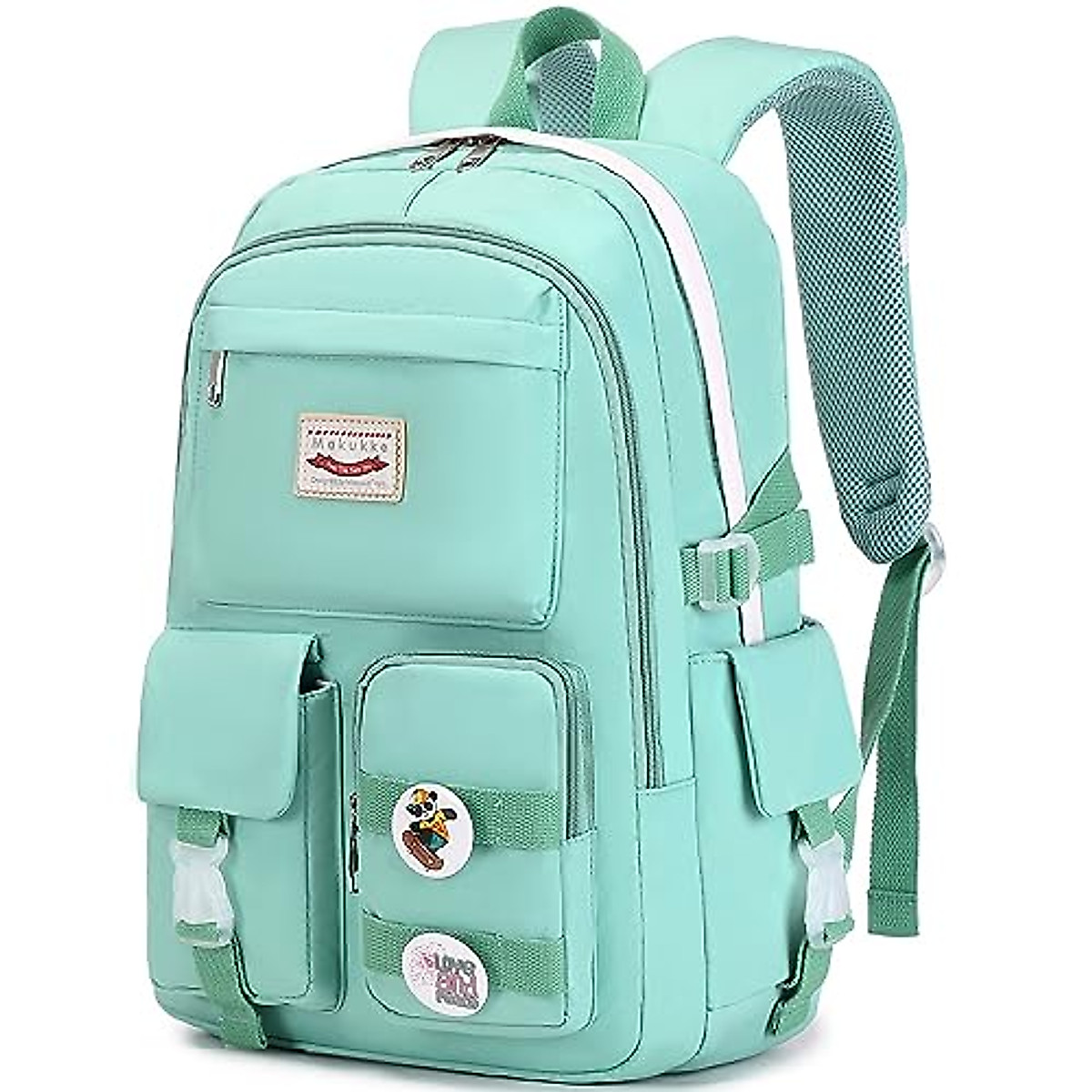 Makukke School Backpacks for Teen Girls - Laptop Backpacks 15.6 Inch College Cute Bookbag Anti Theft Women Casual Daypack,Green Backpack