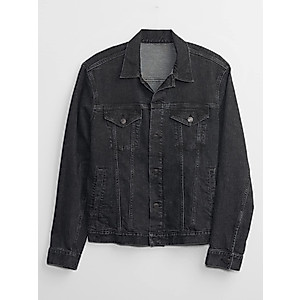 GAP mens Icon Denim Jacket, Black Wash, Medium US