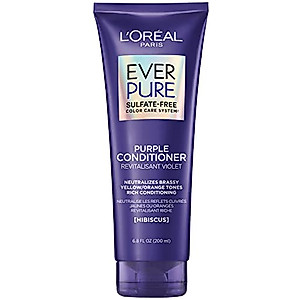 L'Oreal Paris Hair Care EverPure Sulfate Free Brass Toning Purple Conditioner for Blonde, Bleached, Silver, or Brown Highlighted Hair, 6.8 Fl. Oz.