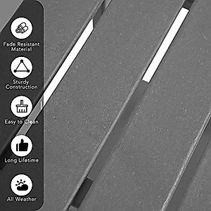 Sundale Outdoor Adirondack Rocking Chair with Pillow/Cushion, Patio Plastic All Weather Adirondack Rocker, Perfect for Outside, Lawn, Garden, Pool, Yard, Grey