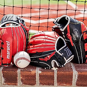 MARUCCI Caddo Series V2 Baseball Glove, 11.00" Single Post, Right Hand Throw, RED/Black