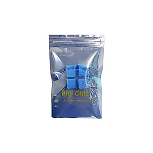 Big Chic Blank TPR Rubber Gaming Keycaps 4 Keys Set 1u for Cherry MX Mechanical Keyboards Compatible OEM (R3, Neon Blue)