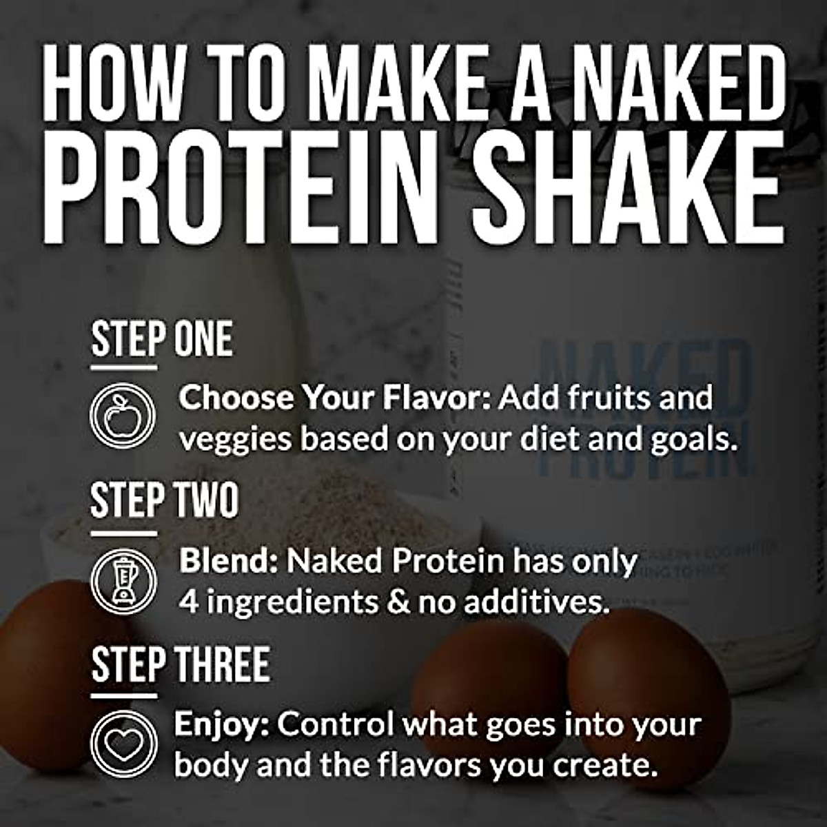 Naked Protein Powder Blend - Egg, Whey and Casein Protein Blend