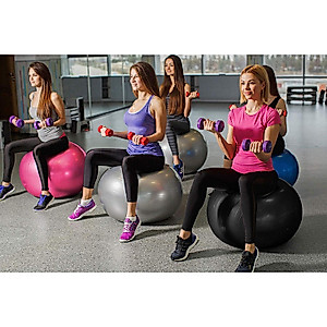 Emoly Exercise Ball for Yoga, Fitness, Balance Stability, Extra Thick Professional Grade Balance & Stability Ball - Anti Burst, Workout Program 2020 (Purple, 45cm)