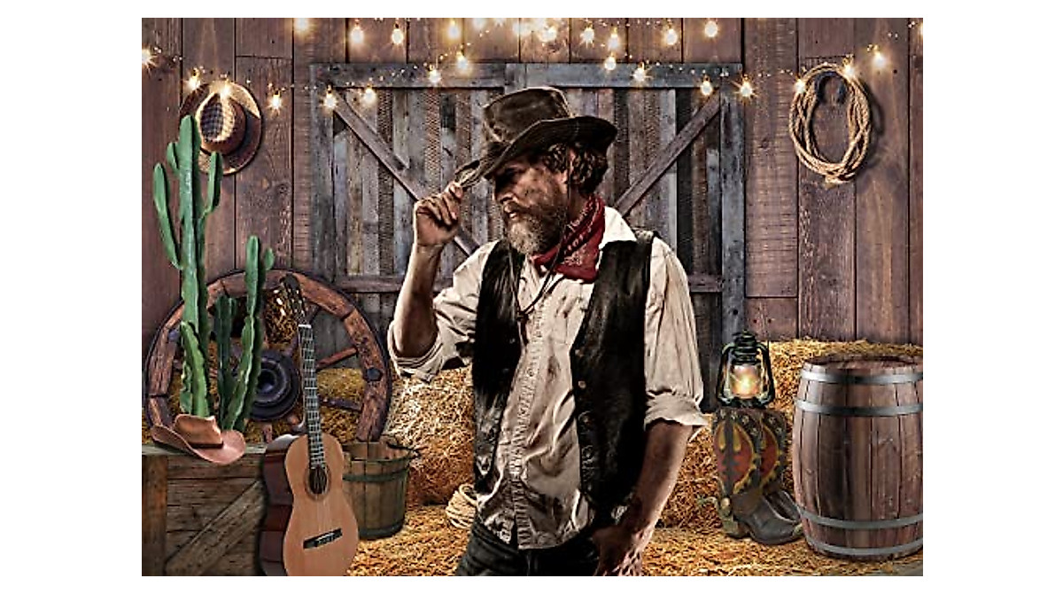Western Cowboy Backdrop - 7x5ft Vintage Western Photo Background