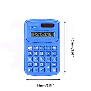 Pocket Size 8 Digit Calculator Solar Mini Basic Standard Calculators Button Battery Desktop Office School Kids Gift Accounting Tools Red