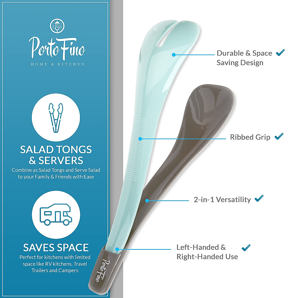 Salad Tongs for Serving - Salad Serving Utensils - Salad Tongs Dishwasher Safe - Plastic Salad Tongs - Salad Servers - Salad Hands - Salad Spoons for Serving - Nesting Salad Tongs - Salad Mixing Tongs
