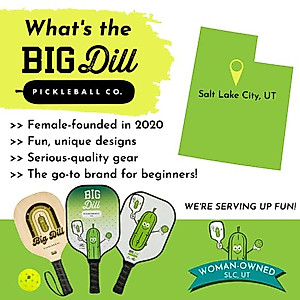Big Dill Pickleball Co. Individual Pickleball Paddle Cover Only Neoprene Sleeve - Case Fits Pickleball Rackets up to 8.25" Wide (Black)