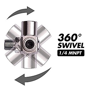 WYNNsky 1/4" NPT 360 Degree Swivel Air Hose Connector, 1/4 Inch Industrial Swivel Air Fittings