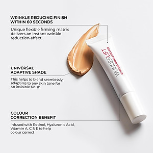 WUNDER2 WUNDERLIFT Makeup Wrinkle Reducer Serum Under Eye Cream With Retinol and Hyaluronic Acid, Instant Results To Reduce Dark Circles Bags Puffy Eyes