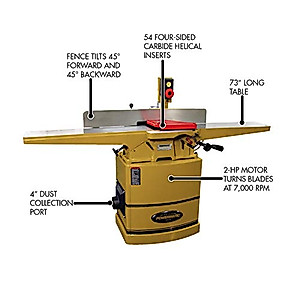 Powermatic 60HH, 8-Inch Jointer, Helical Head, 2 HP, 1Ph 230V (1610086K)