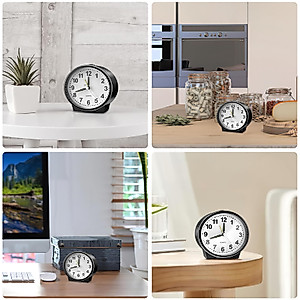 AMIR Analog Alarm Clock Battery Operated, Silent Non Ticking Small Travel Clock, Lighted on Demand & Snooze, Increasing Volume, Loud Clock for Heavy Sleepers, Kids, Elder Bedroom